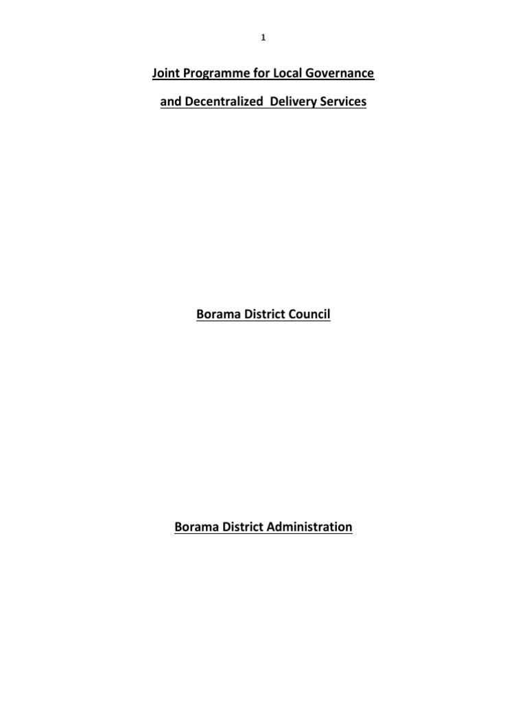 Joint Programme For Local Governance | Download Free PDF | Local ...