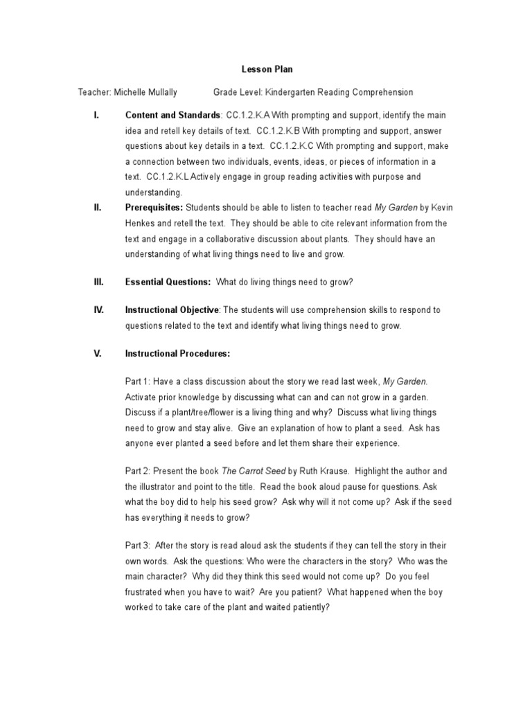 Lesson Plan 1 | PDF | Lesson Plan | Reading Comprehension