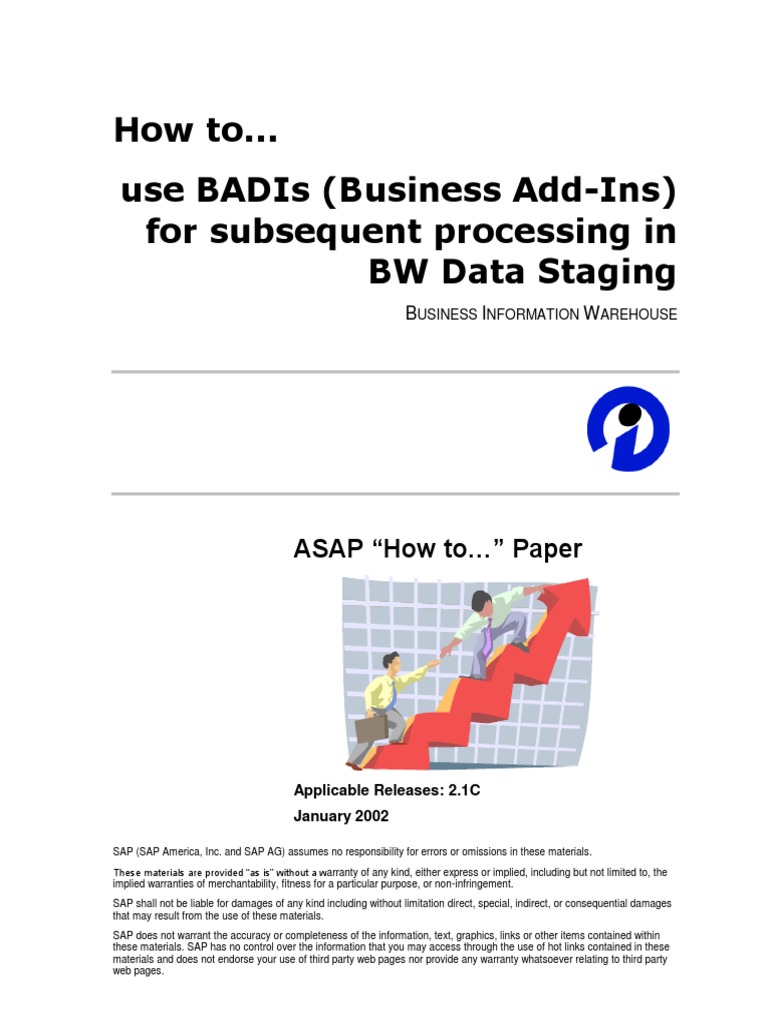 How To Use Badis (Business Add-Ins) For Subsequent Processing in BW ...