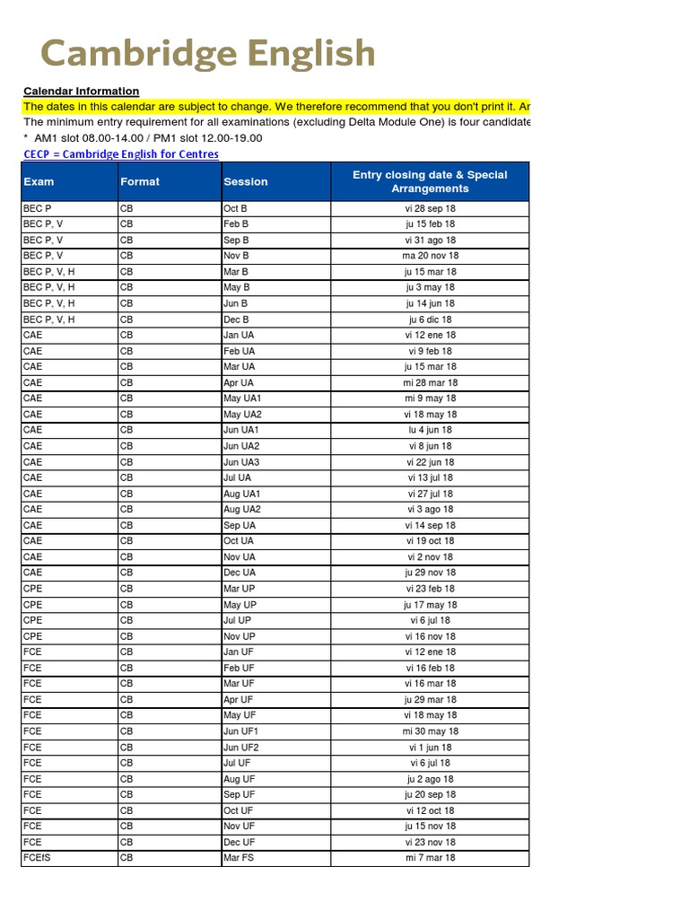 International Calendar 2018 v1.1 | PDF | Qualifications | Educational ...