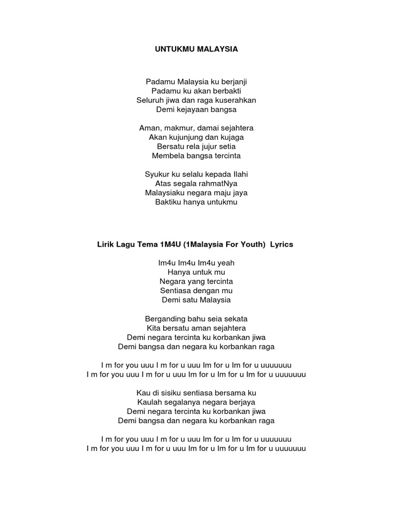 Untukmu Malaysia | PDF