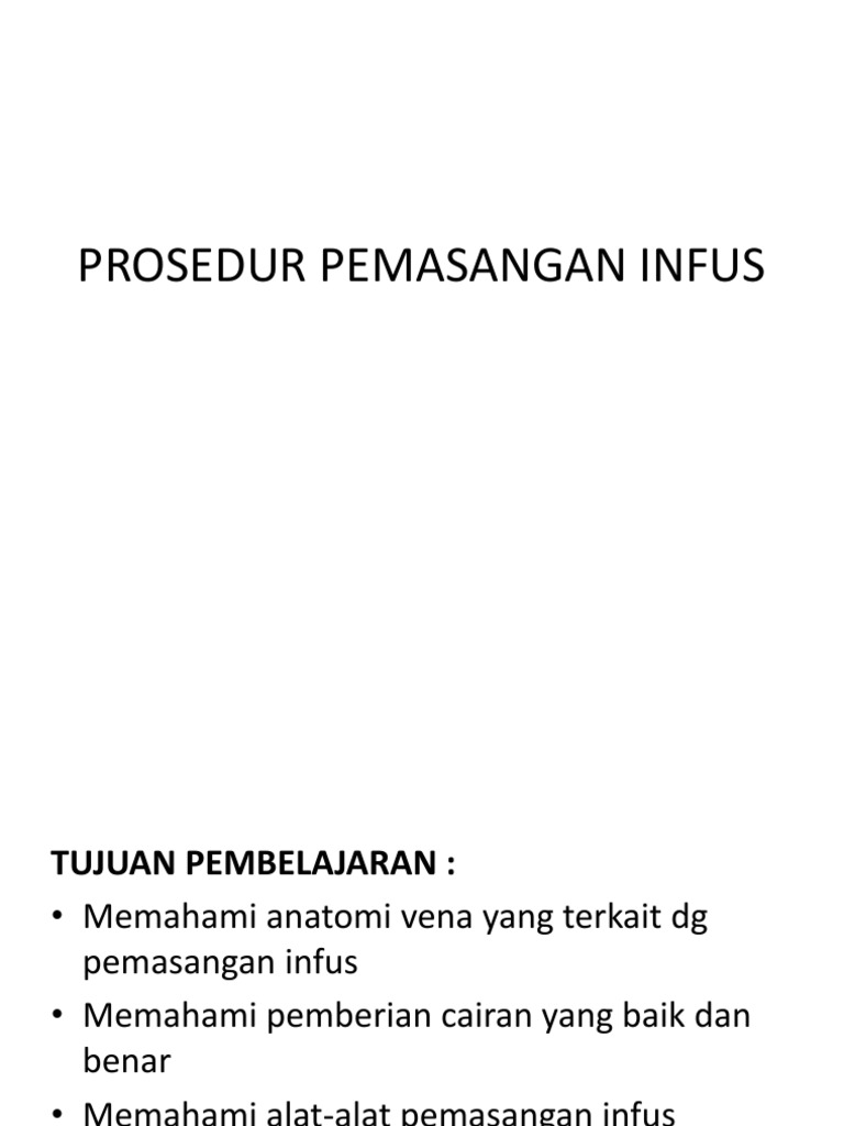 Prosedur Pemasangan Infus | PDF