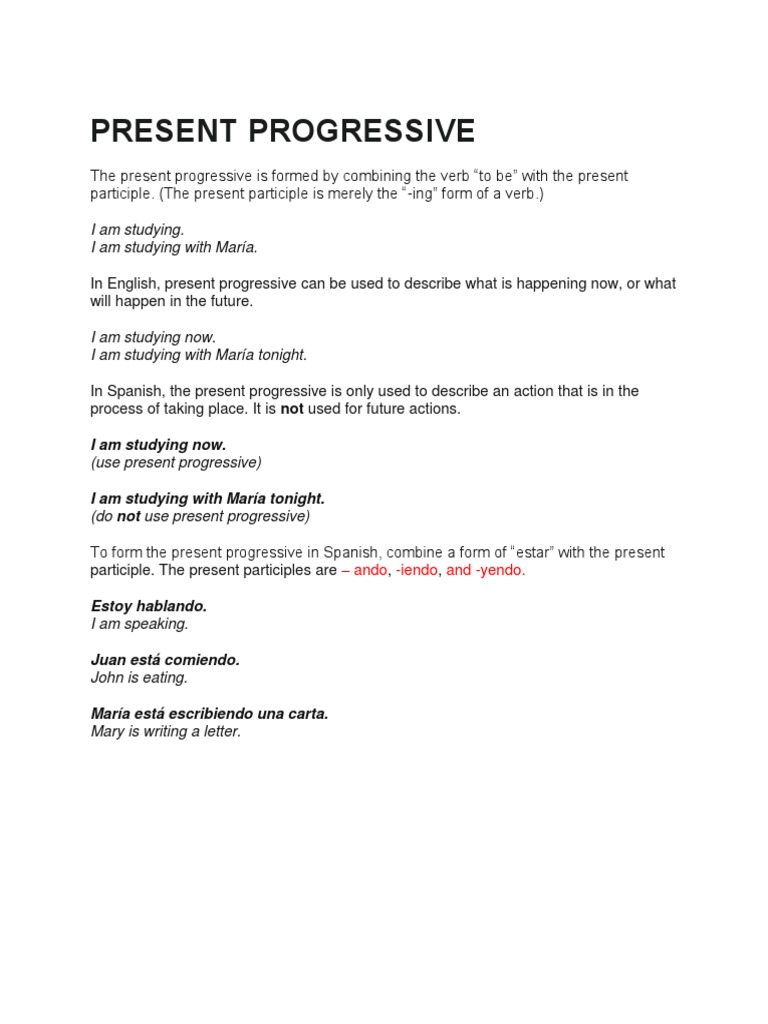 Present Progressive | PDF | Style (Fiction) | Verb
