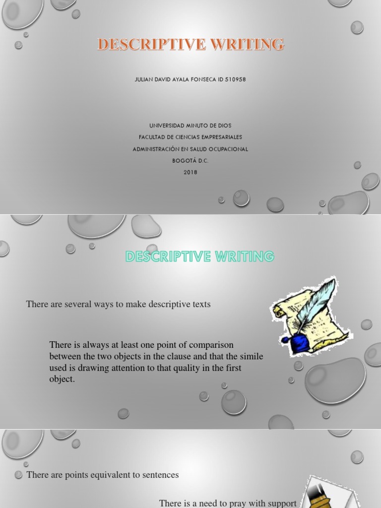 Descriptive Writing | PDF
