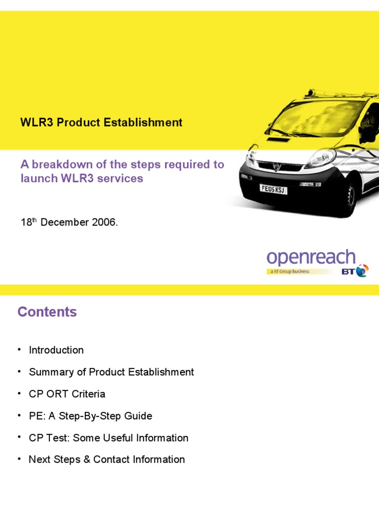 WLR3 Product Establishment: A Breakdown of The Steps Required To Launch ...