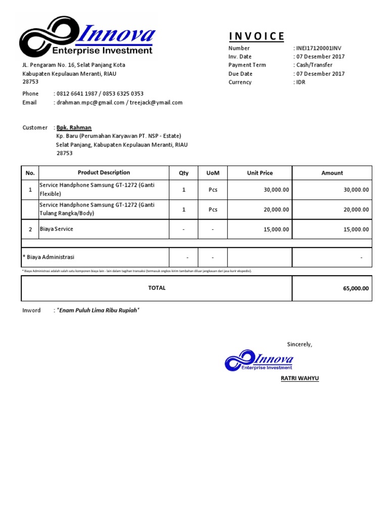 Invoice Samsung GT-1272 | PDF | Foreign Exchange Market | Currency