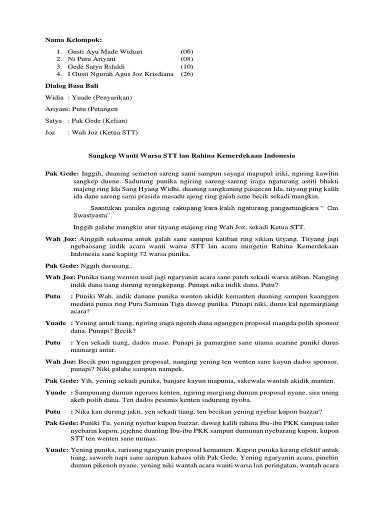 Dialog Bahasa Bali Pdf