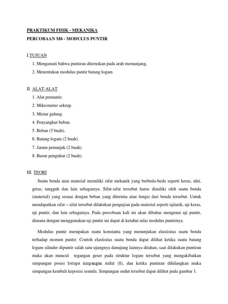 MODULUS PUNTIR BATANG LOGAM | PDF