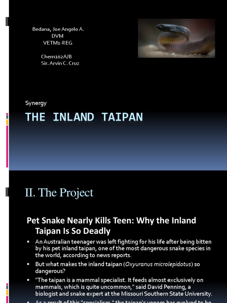 The Inland Taipan: Bedana, Joe Angelo A. DVM Vetm1-Reg Chem102A/B Sir. Arvin C. Cruz | Download ...
