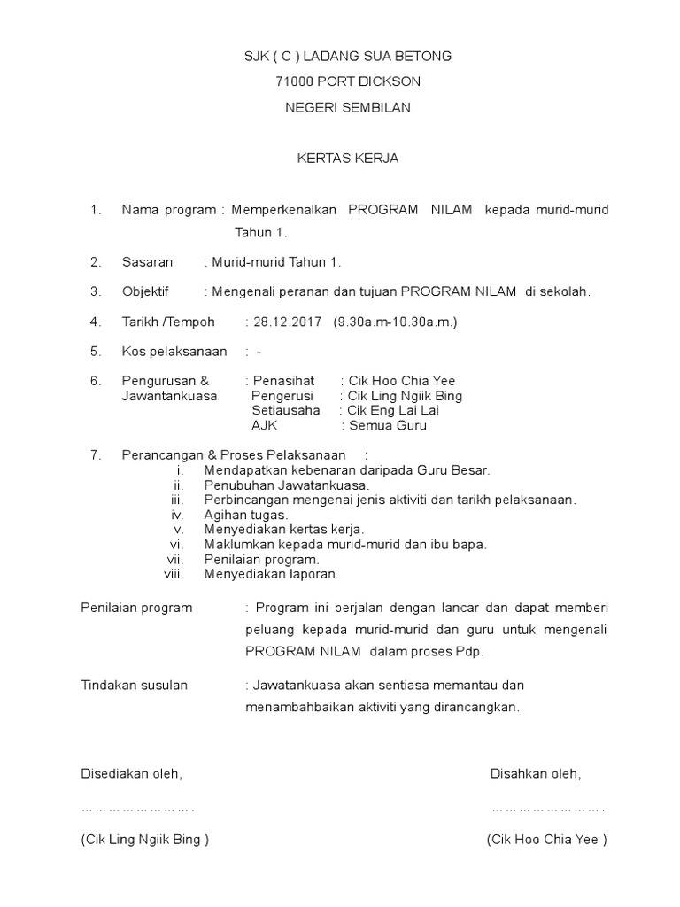 Memperkenalkan Program Nilam Tahun 1 | PDF