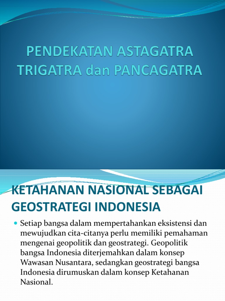 5 Pendekatan Astagatra 20150330 | PDF