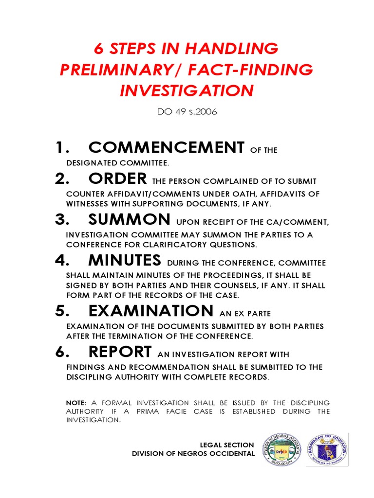 6 Steps in Handling Preliminary | PDF