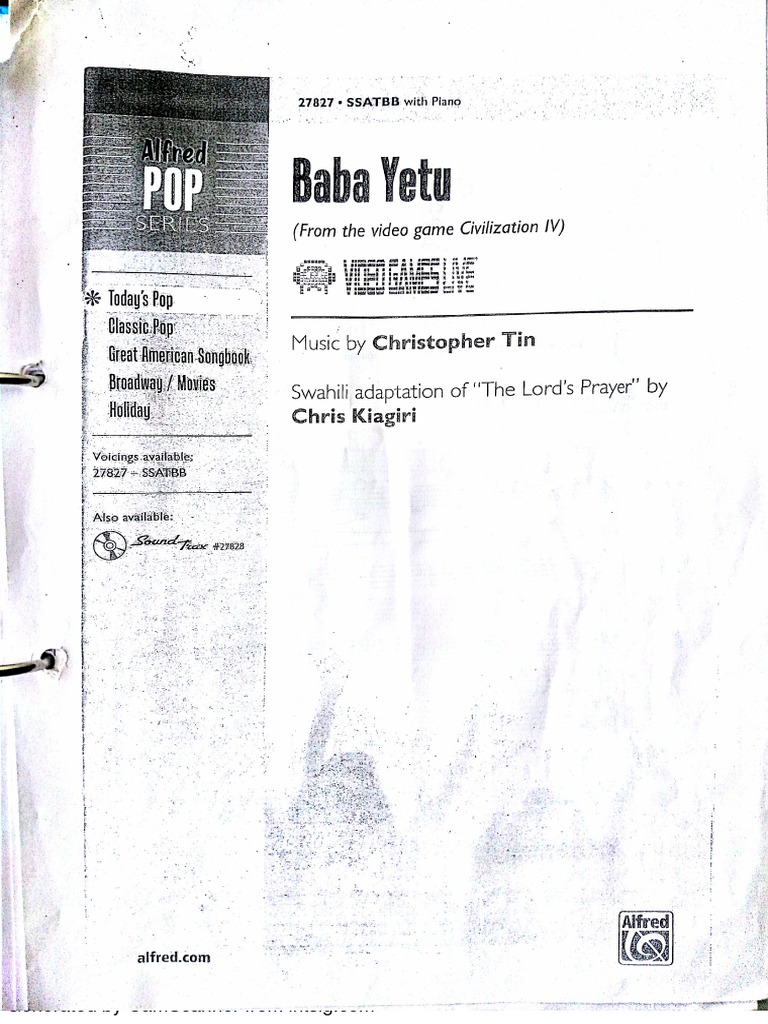 Baba Yetu SATB PDF | PDF