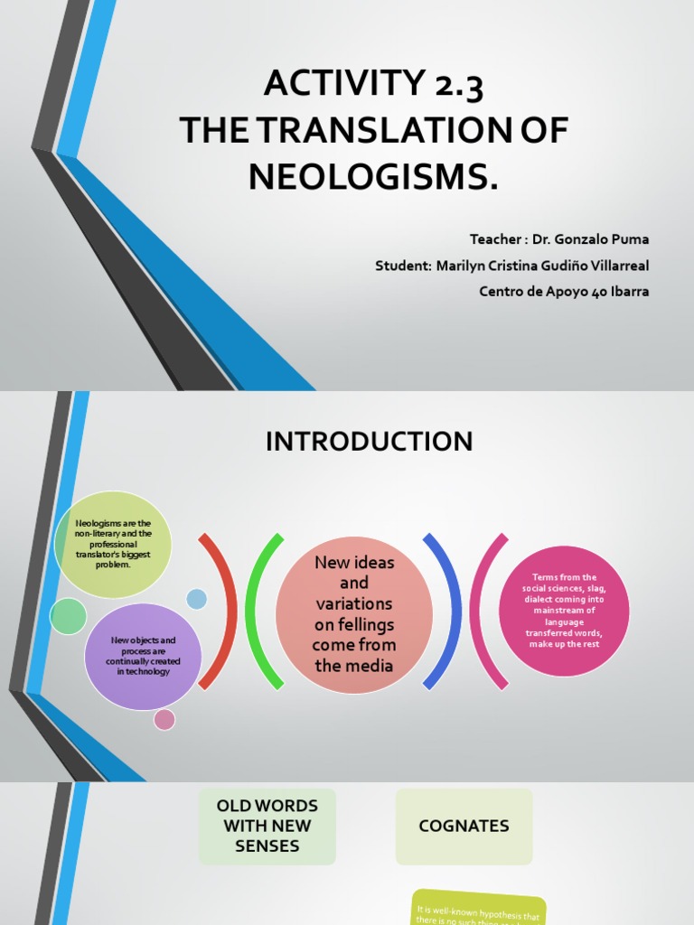 Activity 2.3 The Translation of Neologisms | PDF | Word | English Language