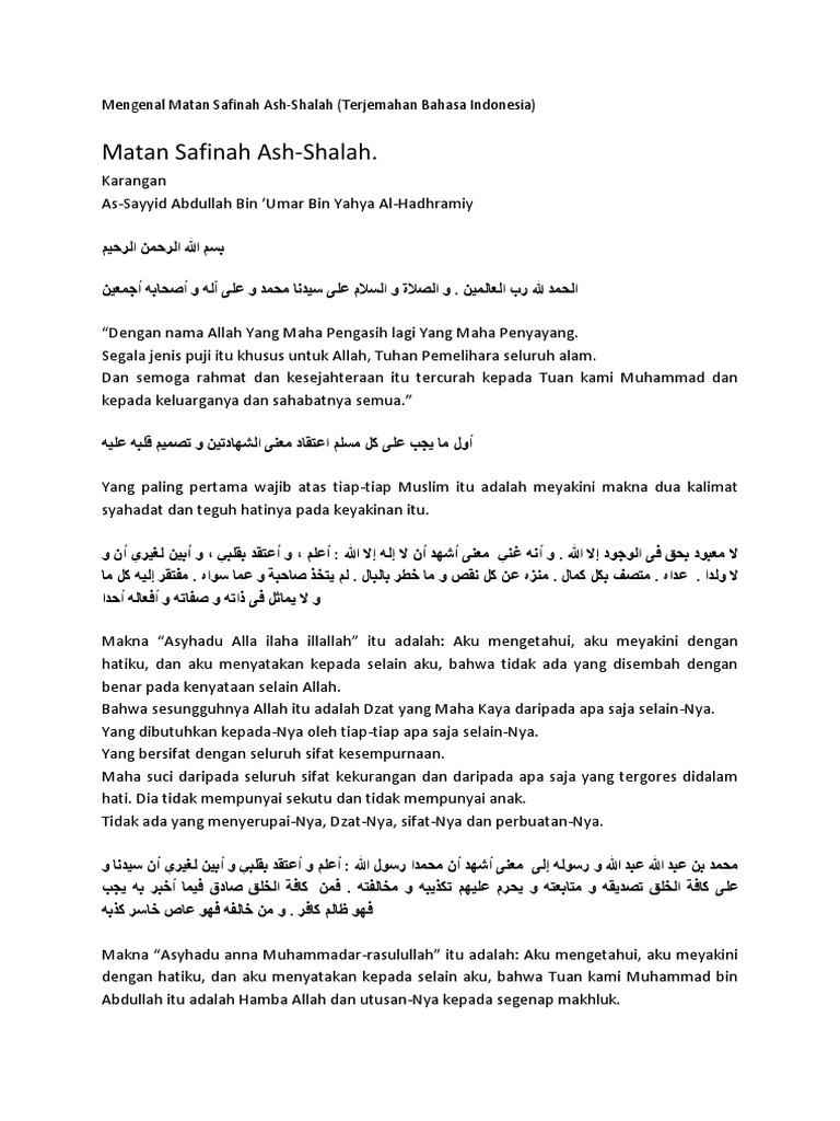 Rukun dan Syarat Shalat dalam Safinah | PDF | Hukum | Agama & Spiritualitas