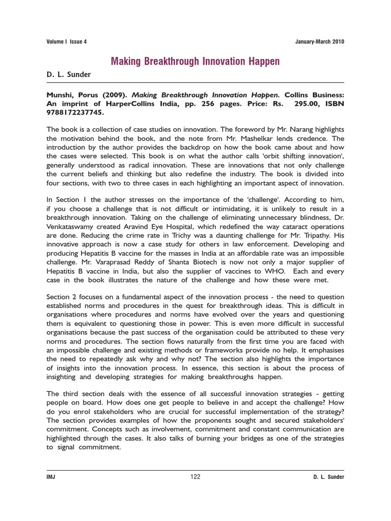 Making Breakthrough Innovation Happen | PDF | Entrepreneurship | Norm ...