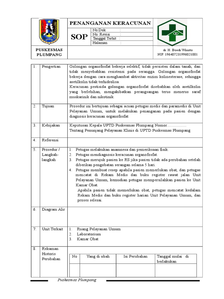 So Penanganan Keracunan Organofosfat | PDF