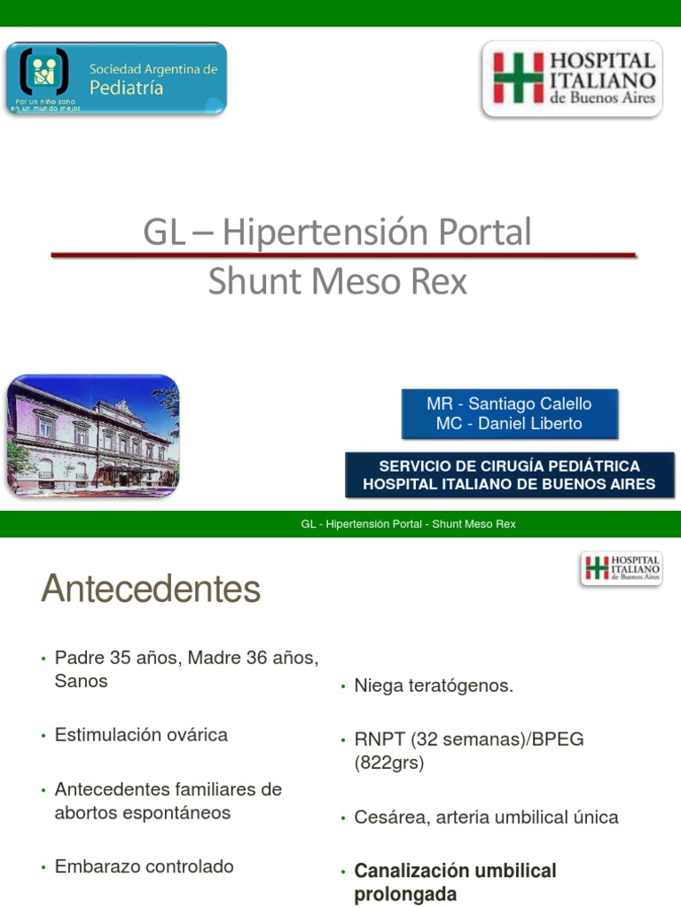 Cirugía Pediátrica: Shunt Meso Rex | PDF | Hígado | Sistema cardiovascular