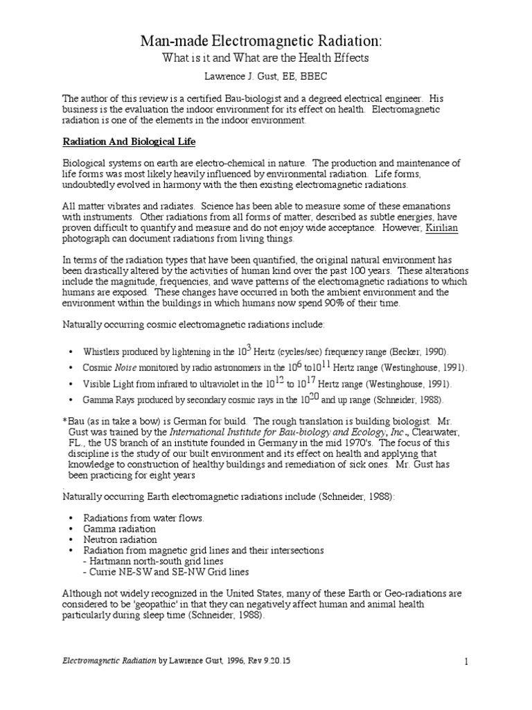 Understanding Man-Made Electromagnetic Radiation: Frequencies, Sources ...