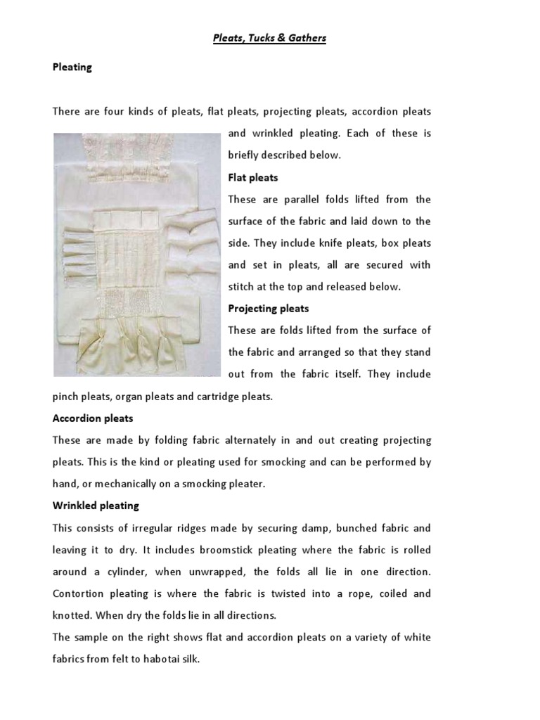 Pleats, Tucks & Gathers | PDF | Textile Arts | Clothing