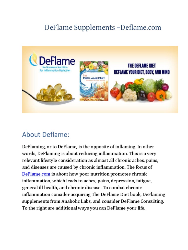 Deflaming Supplements PDF | PDF | Dietary Supplements | Food And Drug ...