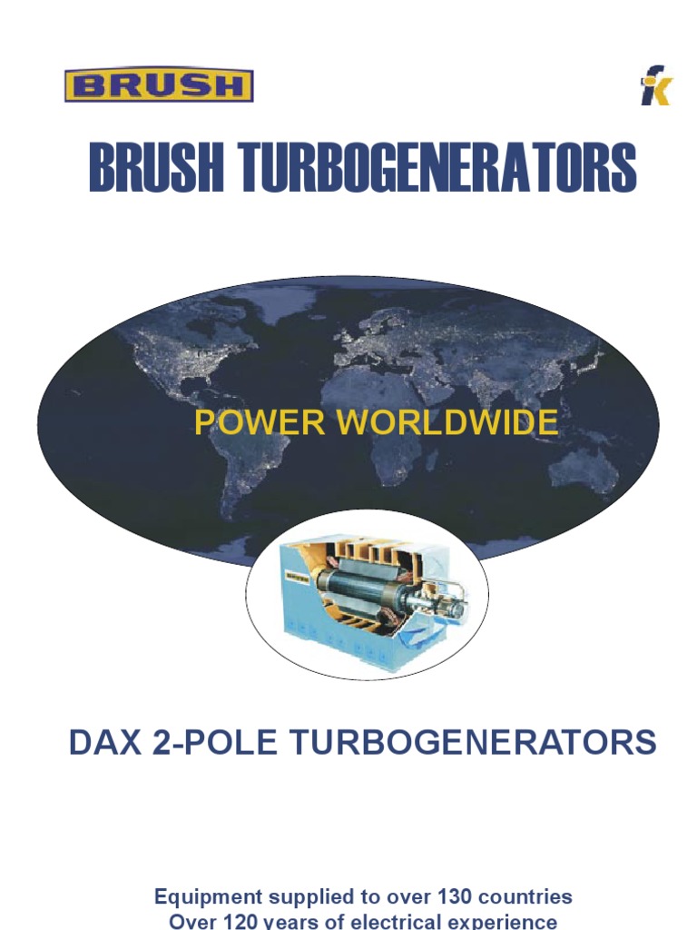 BRUSH DAX Turbogenerators Overview | PDF | Electric Generator | Turbine