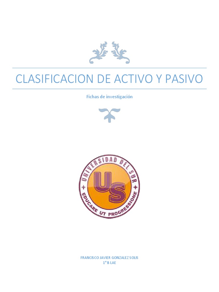 Clasificacion de Activo y Pasivo | PDF | Contabilidad | Dinero