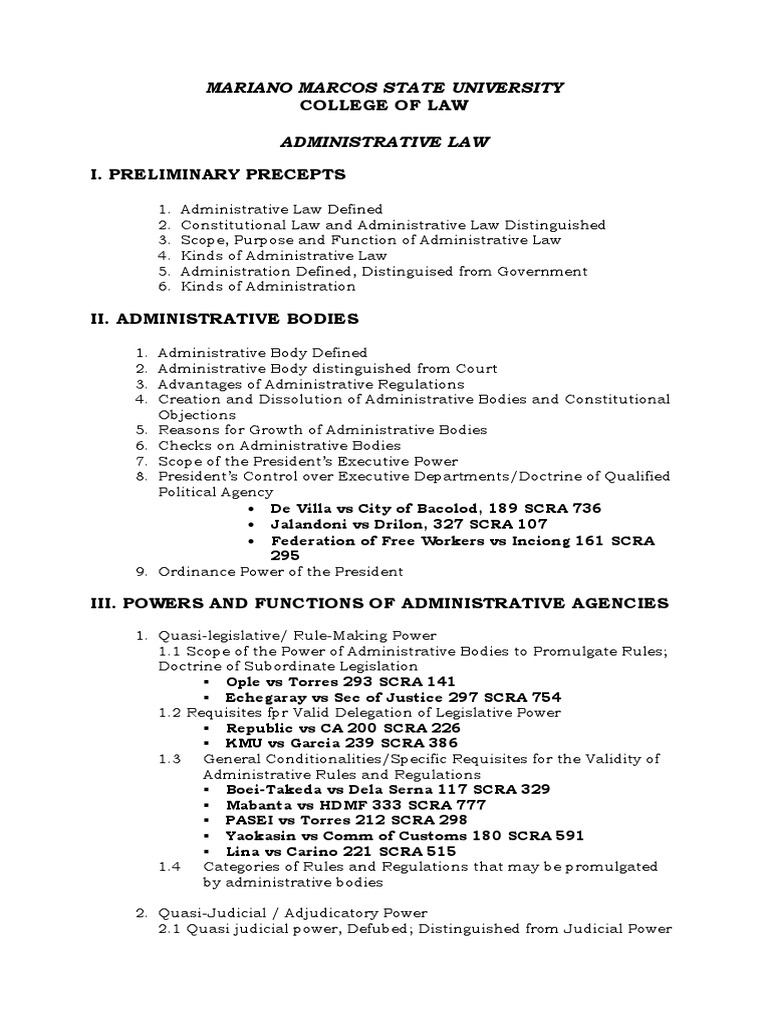 Course Outline Administrative Law Copy 2 | Precedent | Judiciaries ...