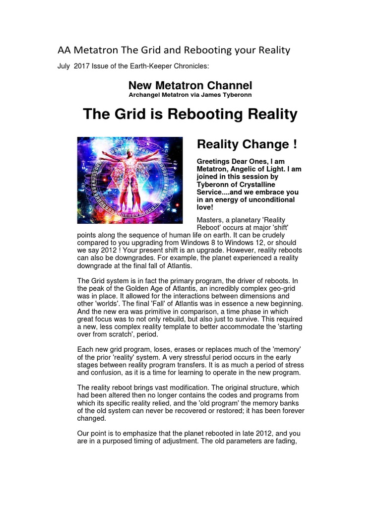 AA Metatron The Grid and Rebooting Your Reality July 2017 | PDF | Human ...