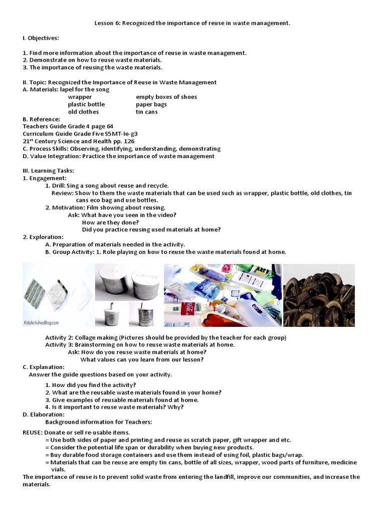 Reuse in Waste Management Lesson | PDF | Reuse | Waste Management