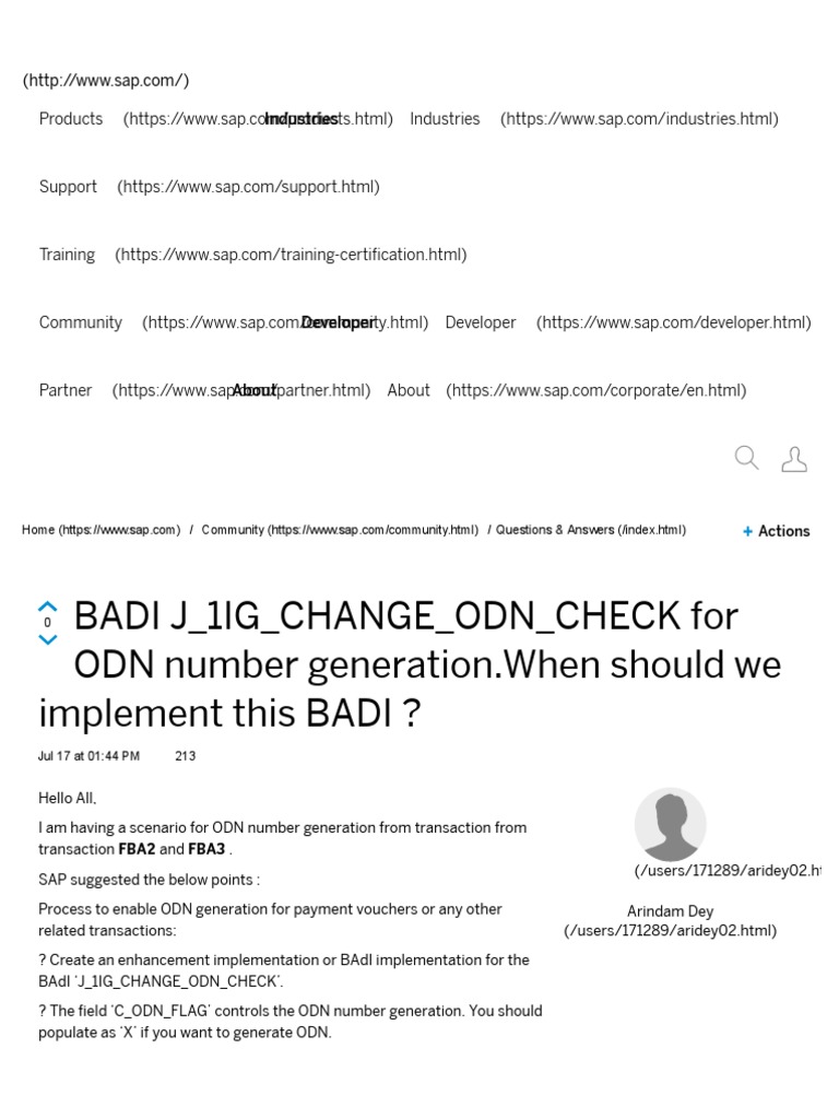 Sap Odn Badi J 1ig Change Odn Check For Odn Number Generation | PDF ...