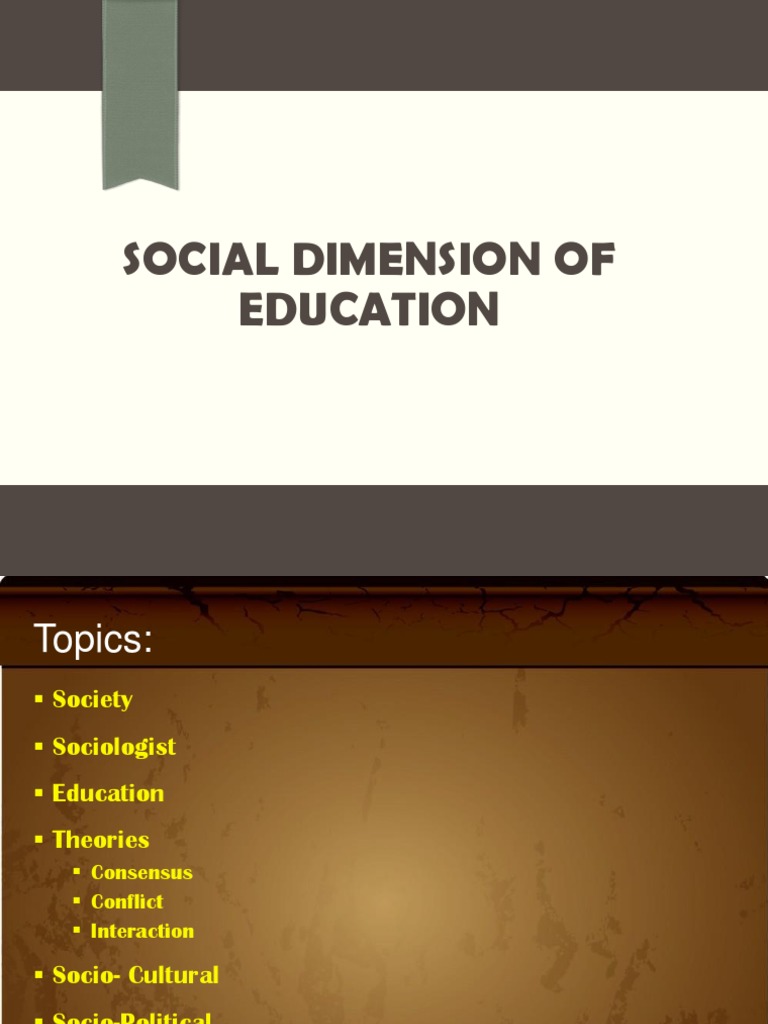 Social Dimension of Education | PDF | Sociology | Philosophical Theories