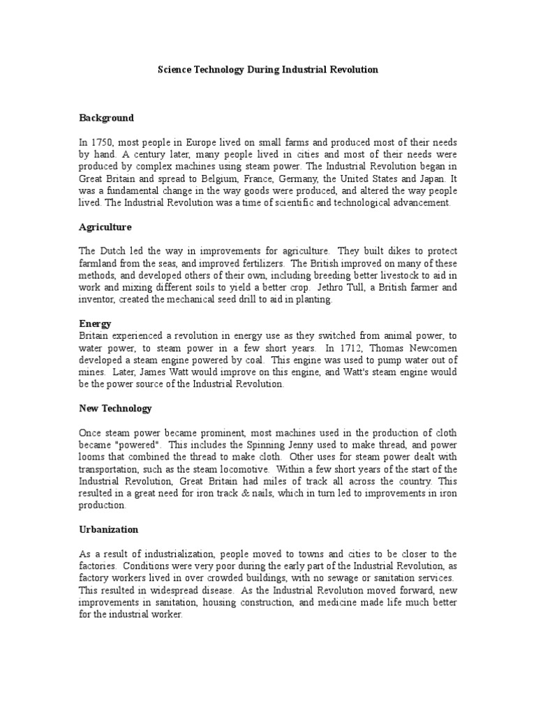 Science & Tech in Industrial Era | PDF | Industrial Revolution ...