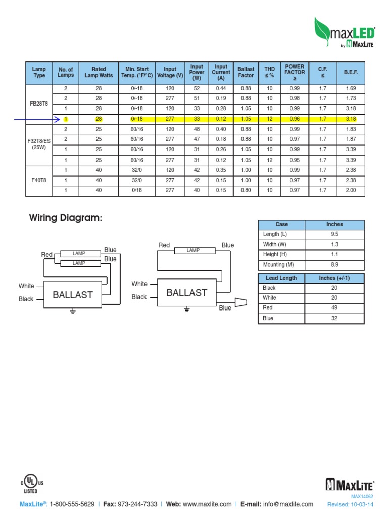 Wiring Diagram:: Ballast | PDF
