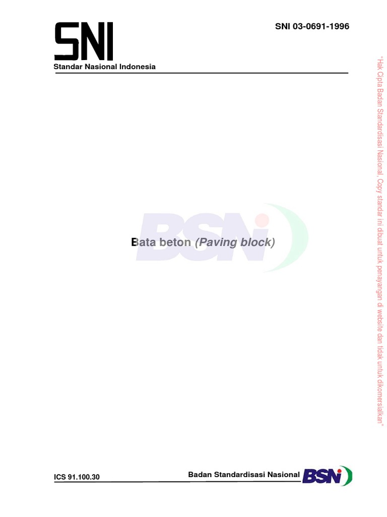 Sni Paving Block | PDF