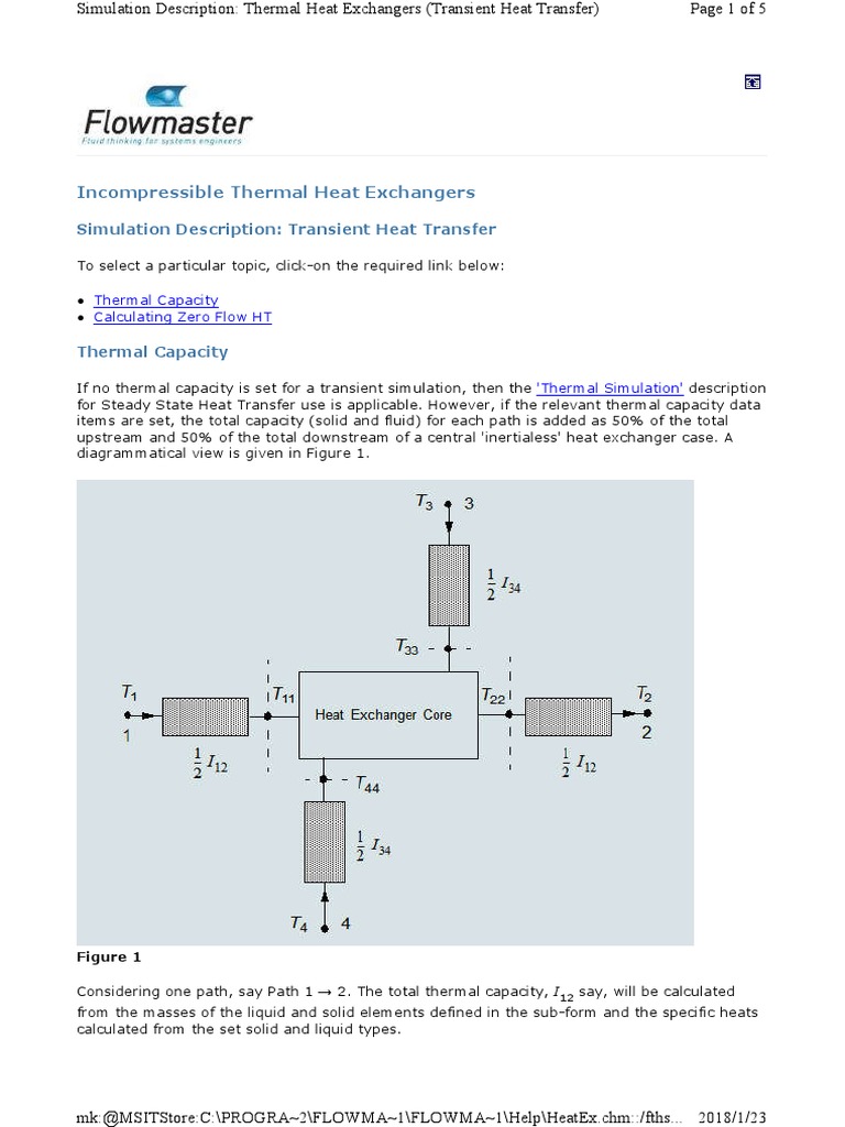 Flowmaster Incompressible Thermal Heat Exchangers | PDF | Heat Transfer ...