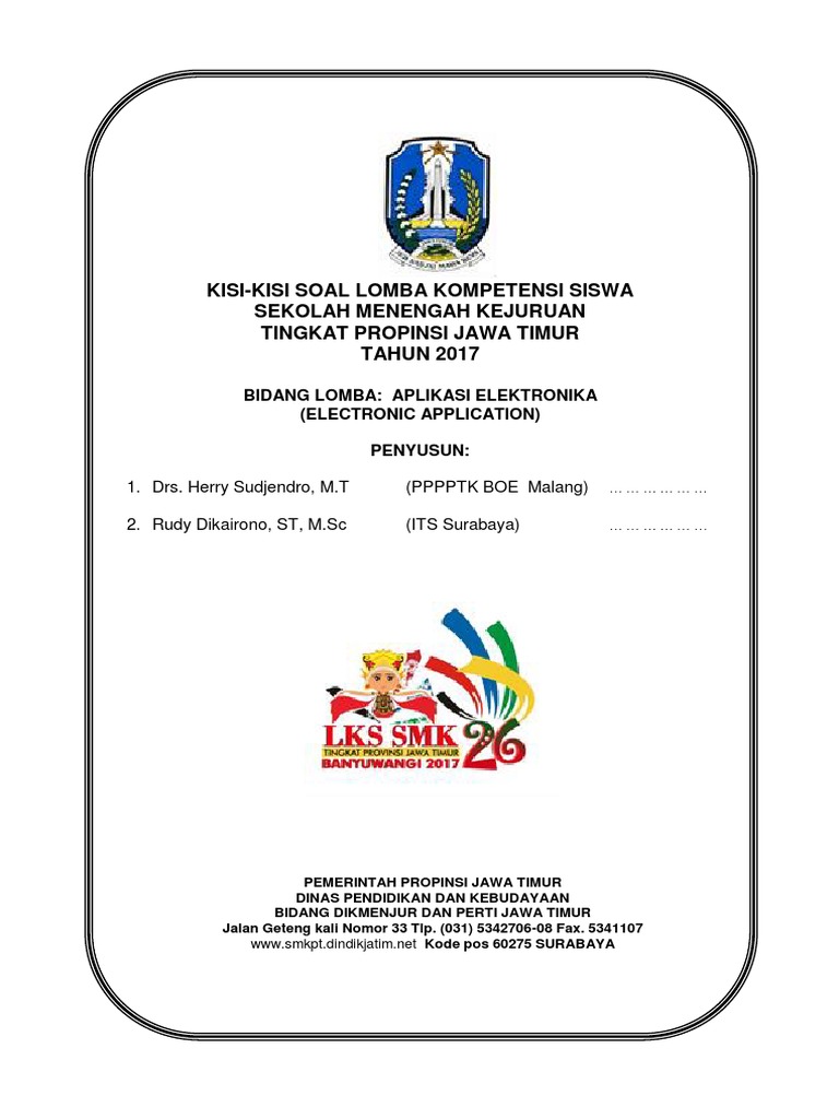 Kisi-Kisi Electronic Application LKS-SMK Jatim 2017 | PDF