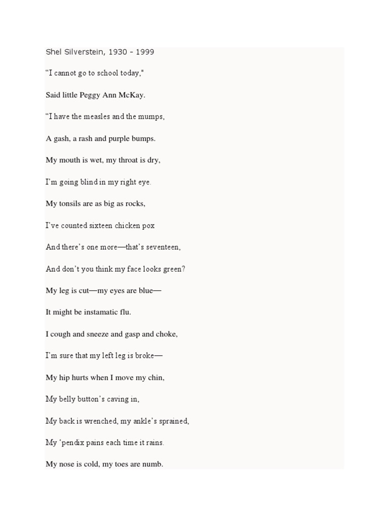 Shel Silverstein, 1930 - 1999 | PDF | Language Arts & Discipline