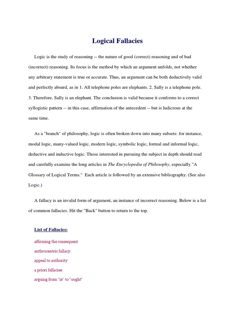 Logical Fallacies | PDF | Fallacy | Argument
