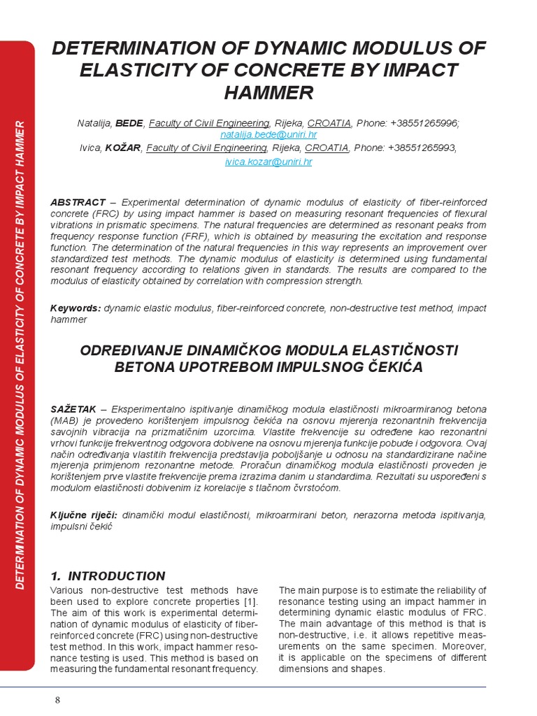 2 Determination of Dynamic Modulus of Elasticity of Concrete by Impact ...