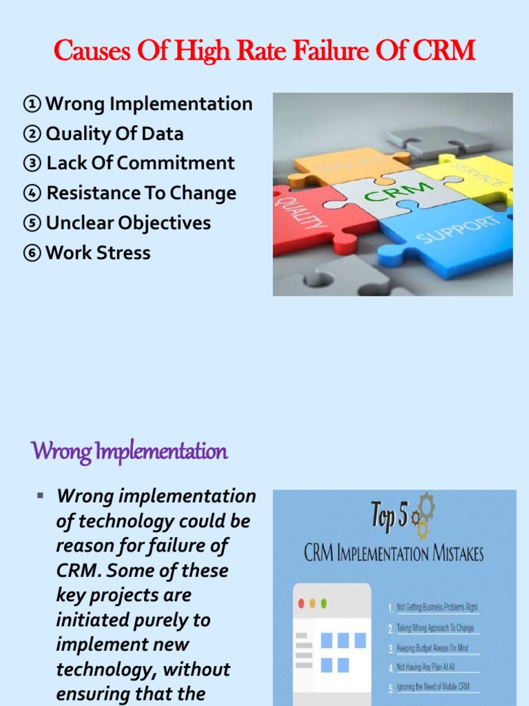Causes of High Rate Failure of CRM | PDF | Customer Relationship ...