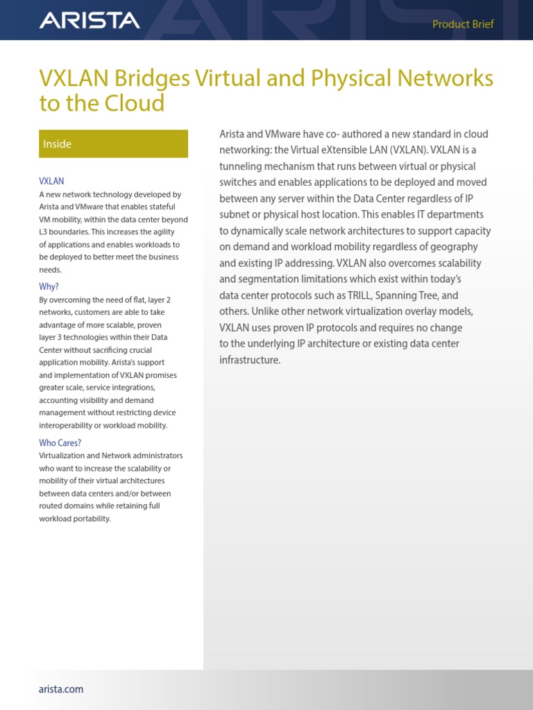 VXLAN Bridges Virtual and Physical Networks To The Cloud: Inside | PDF | Ip Address | Computer ...