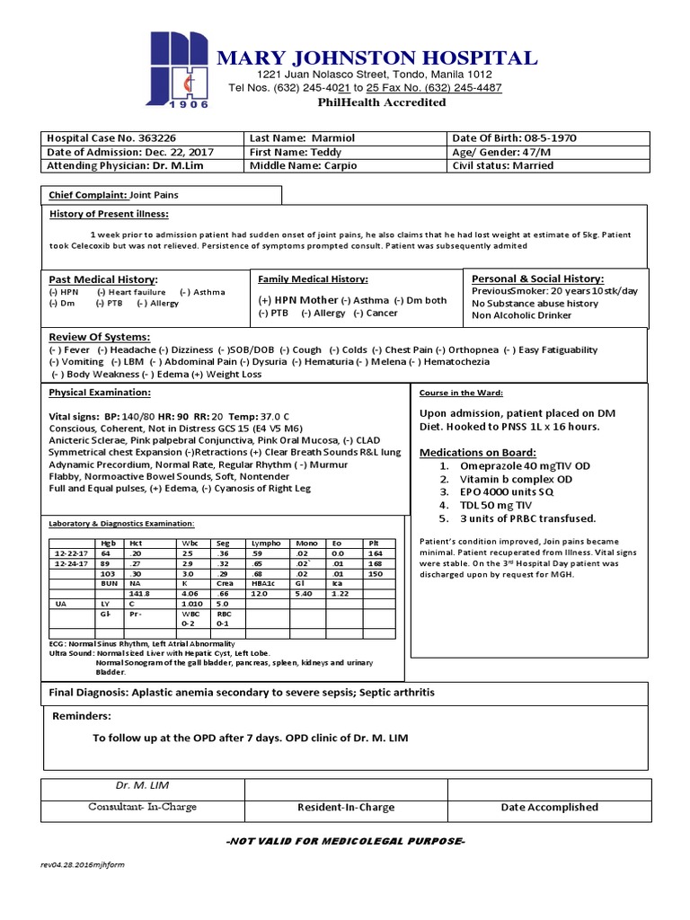 Mary Johnston Hospital: Philhealth Accredited | PDF | Alcoholism | Medicine
