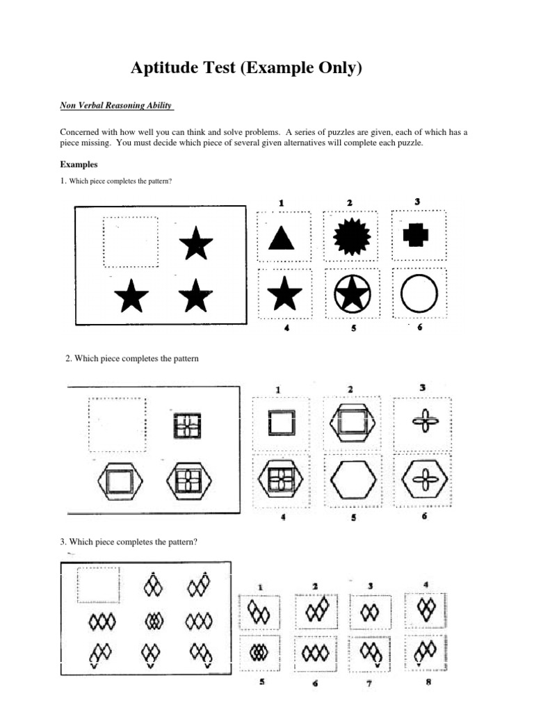 Aptitude Example | Question | Psychological Concepts