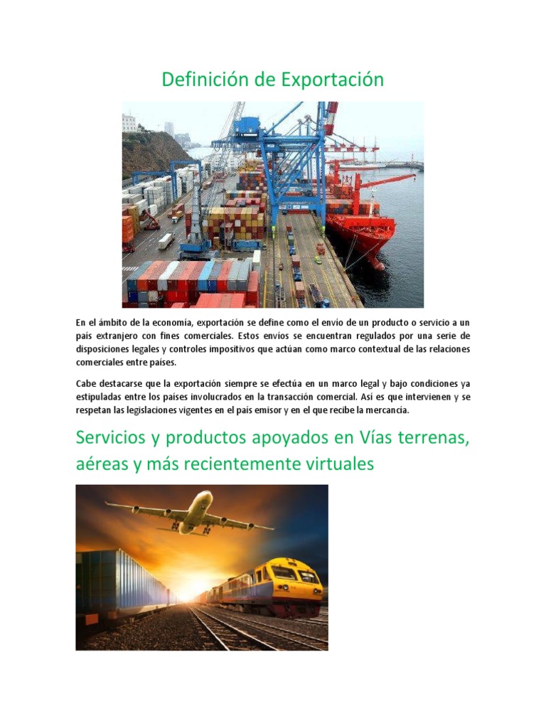 Definición de Exportación | PDF | Exportaciones | Pequeñas y medianas ...