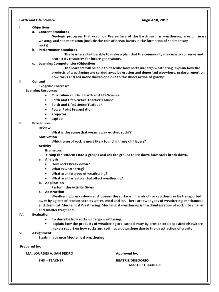 DLP in Science | PDF | Weathering | Rock (Geology)