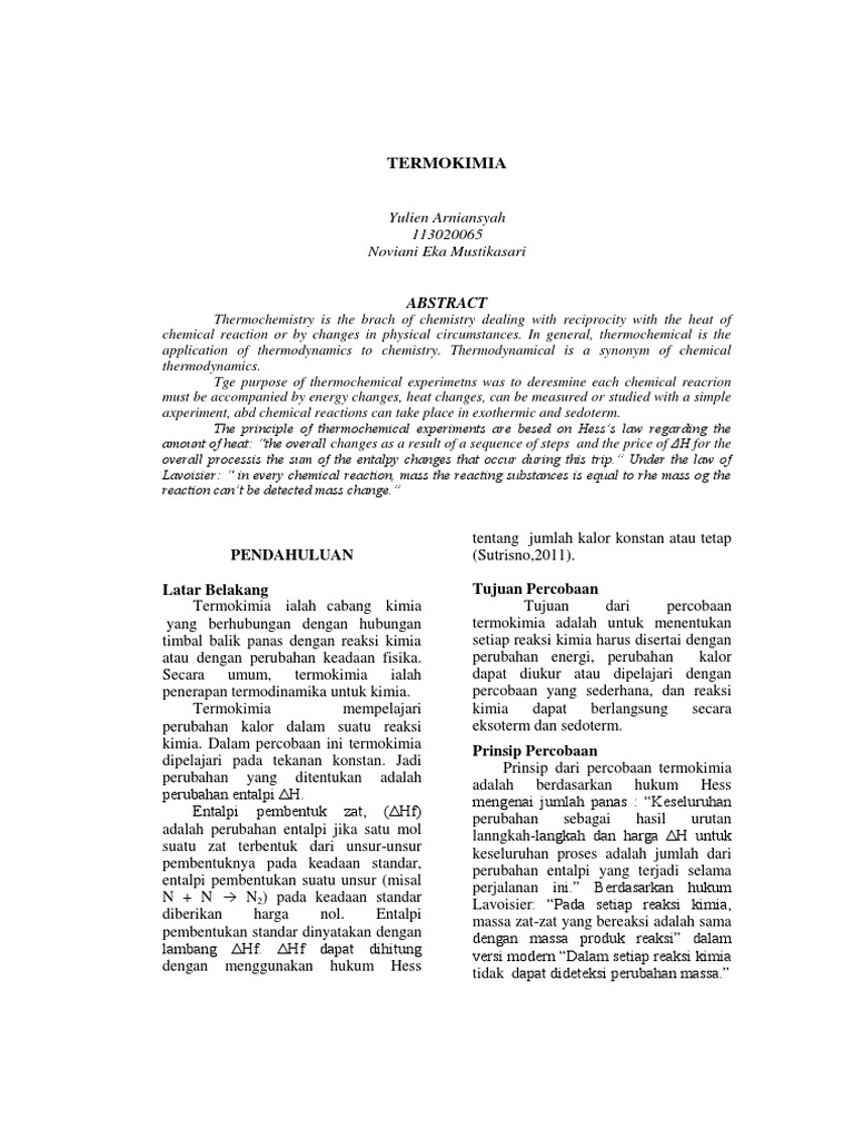 Jurnal Termokimia | PDF