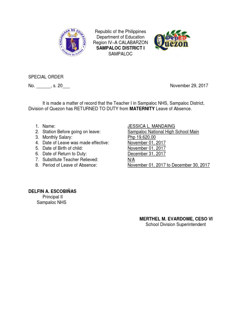 Return To Duty Form | PDF | Philippines