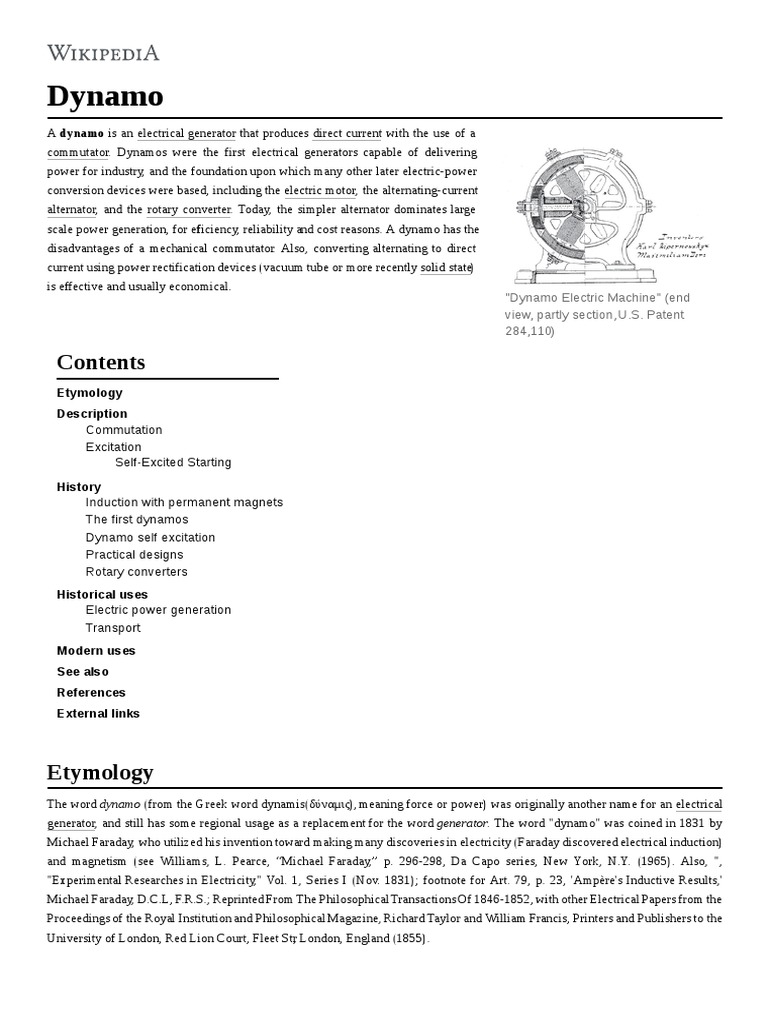 Dynamo | Download Free PDF | Electric Generator | Components