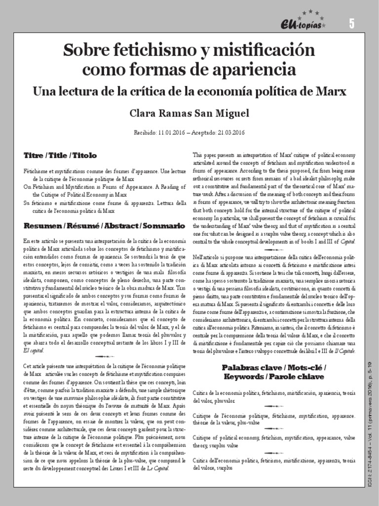 Clara Ramas - Fetichismo | PDF | Reasoning | Epistemology